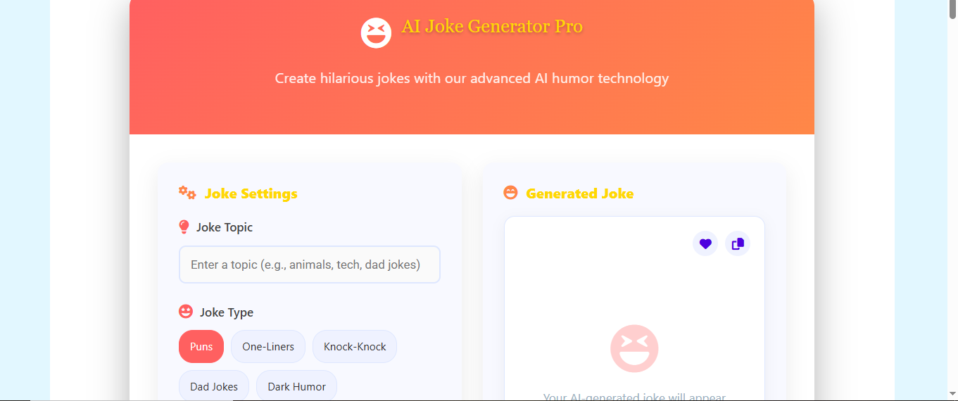 AI Joke Generator – Create Hilarious Jokes in Seconds (2025)