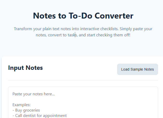 Notes to To-Do Converter – Turn Notes into Actionable Tasks