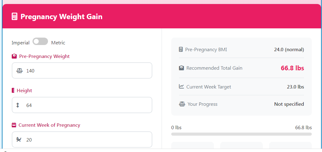 Pregnancy Weight Gain Calculator – Healthy Gain by Trimester (2025)