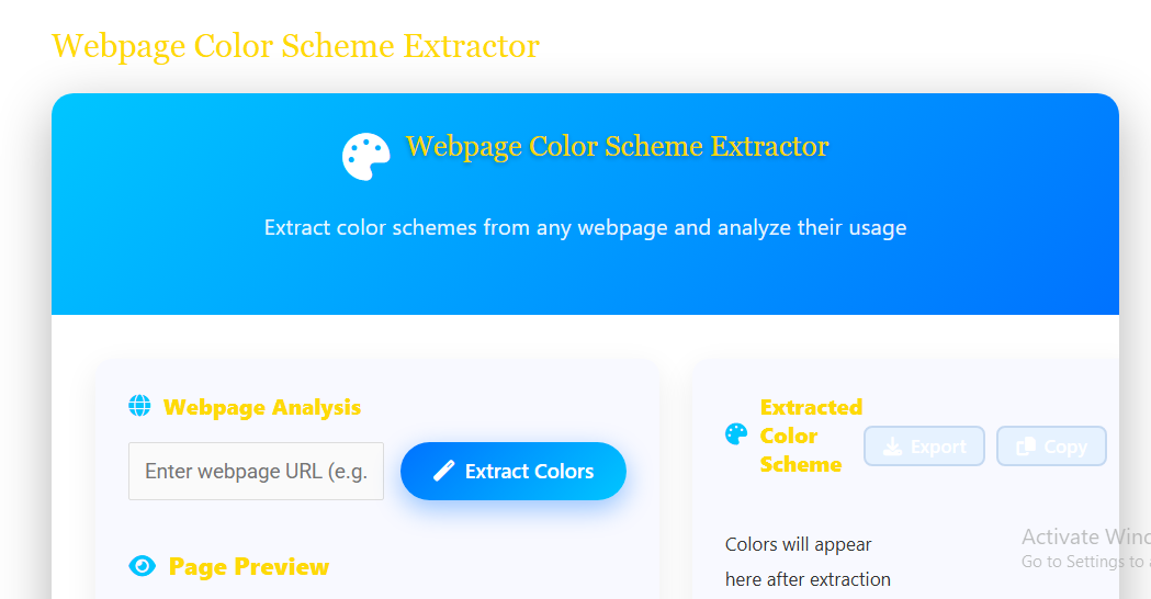 Webpage Color Scheme Extractor – Get Colors Instantly