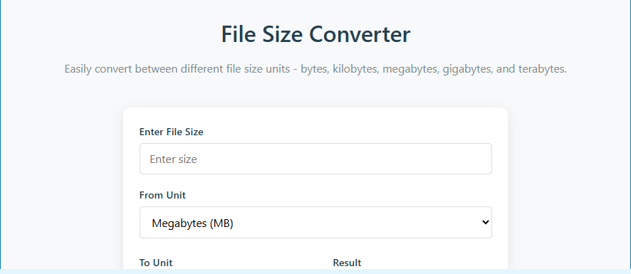 File Size Converter – Convert KB, MB, GB, TB in Seconds (2025)