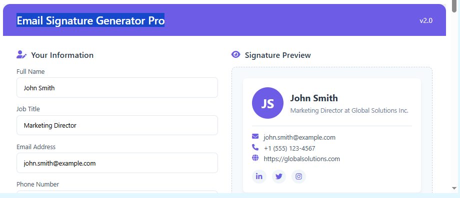 Email Signature Generator – Free Tool to Create Pro Signatures 2025