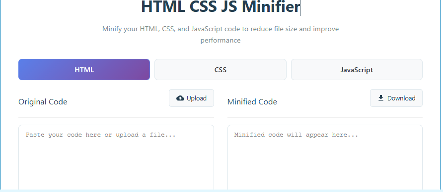 HTML CSS JS Minifier – Compress Code in One Click (2025)