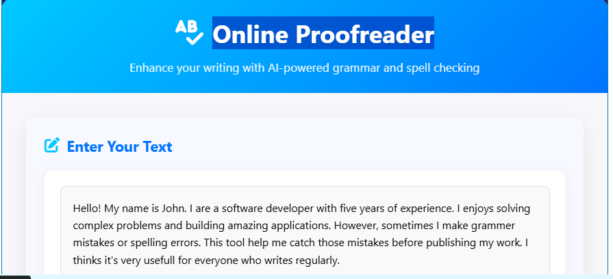 Online Proofreader 2025 – Free Grammar & Spelling Checker