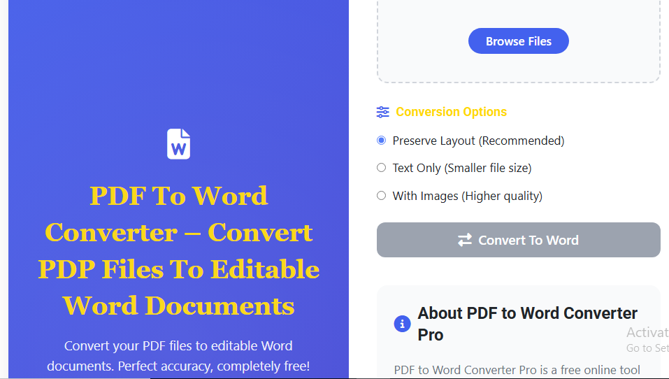 PDP to Word Converter – Convert PDP Files to DOCX Online for Free