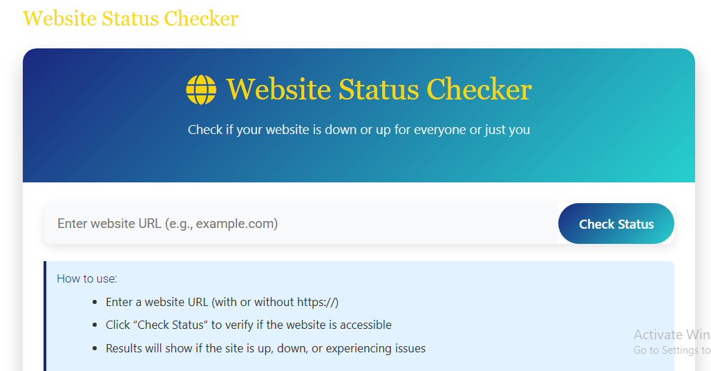 Website Status Checker 2025 – Free & Fast Site Health Tool