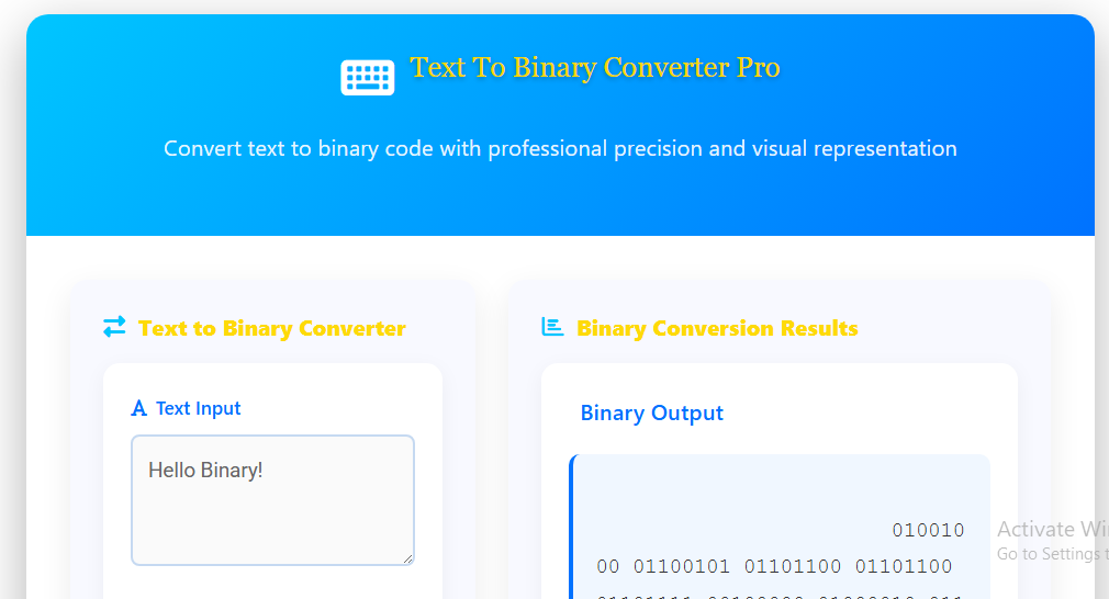 Text to Binary Converter 2025 – Free ASCII to Binary Tool