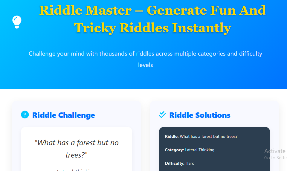 Riddle Master 2025 – Free Daily Riddles & Brain Teasers