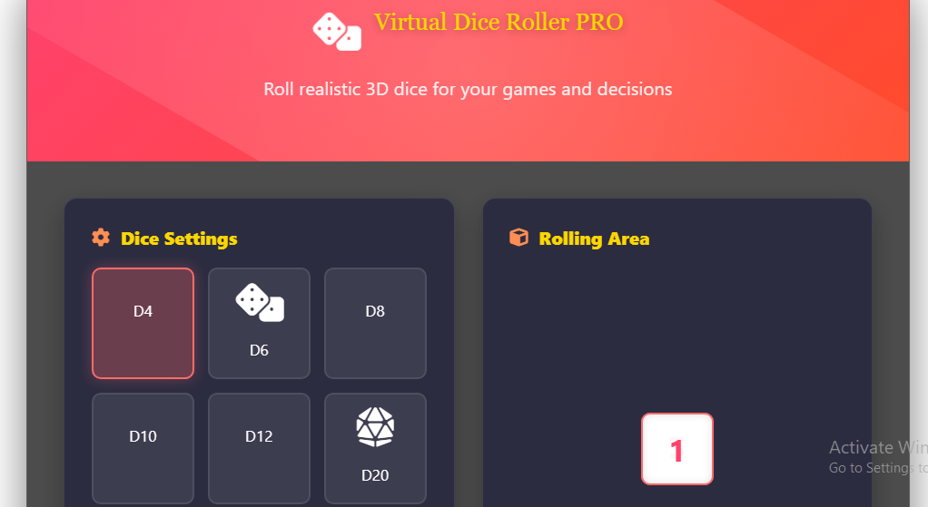 Virtual Dice Roller 2025 Free Online Dice For Games Fun